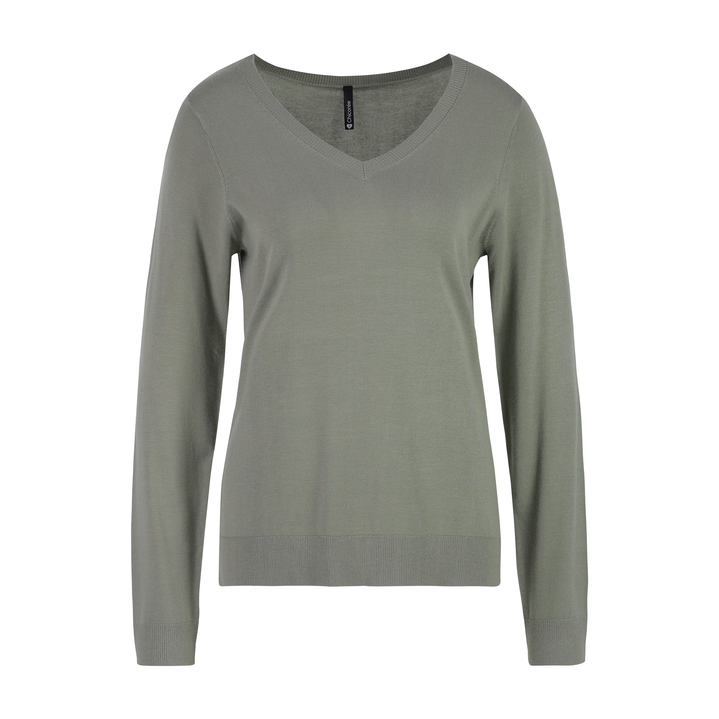 Strick Pullover: Basic V Pullover in Grün CHF 9.95 für Frauen | Chicorée